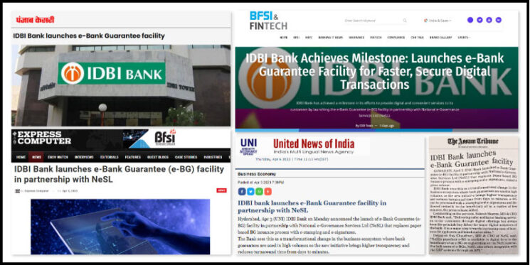 NeSL- National E-Governance Services Ltd » IDBI Bank launches e-Bank ...